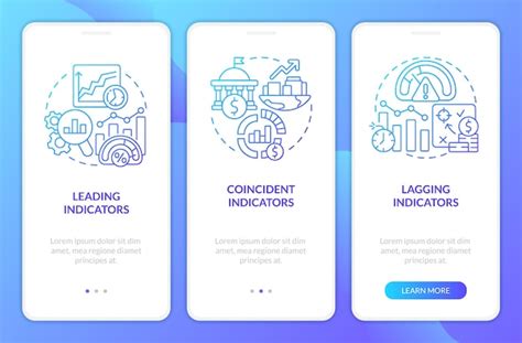 Premium Vector Types Of Economic Indicators Blue Gradient Onboarding Mobile App Screen