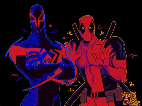 Spider Man And Deadpool Marvel And 4 More Drawn By Matios Felis
