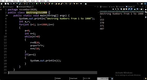 Basic Java Programs Armstrong Numbers From 1 To 1000