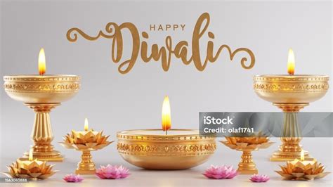 디왈리 축제 디왈리 디파발리 또는 디파발리를 위한 3d 렌더링은 연단에 금 디야가 있고 컬러 배경에 무늬가 있고 크리스탈이 있는 빛의 축제 인도입니다 3차원 형태에 대한