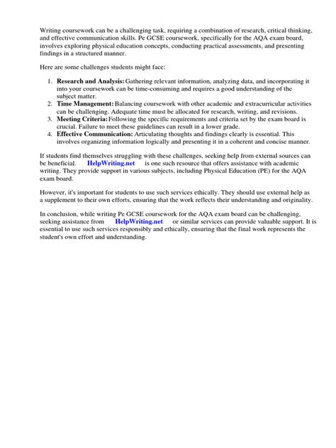 Pe Gcse Coursework Aqa Pdf