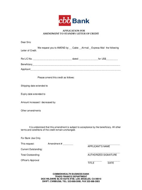 Fillable Online Amendment Of The Letter Of Credit Sample Clauses Law Insider Fax Email Print