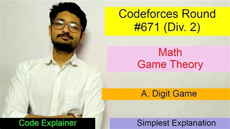 A Digit Game Codeforces Round 671 Div 2 Codforces Youtube