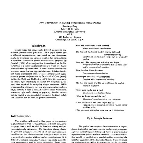 New Approaches To Parsing Conjunctions Using Prolog Acl Anthology