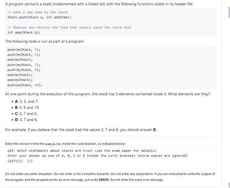 solved a program contains a stack implemented with a linked