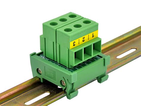 Din Rail Mount 52amp 300v 3 Position Screw Terminal Block Distribution Module