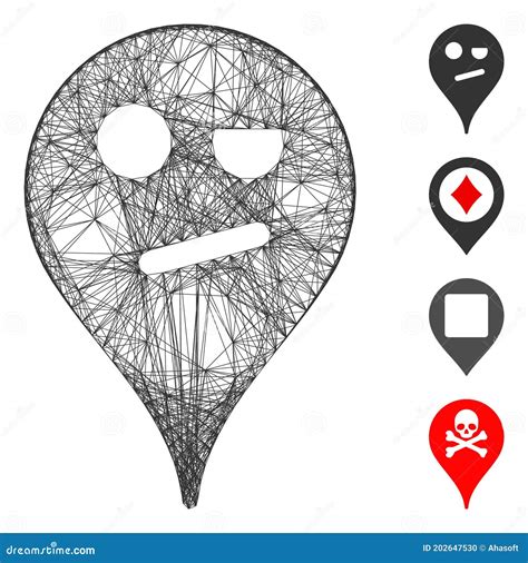 Hatched Infidelity Smiley Map Marker Vector Mesh Stock Vector Illustration Of Concept Collage