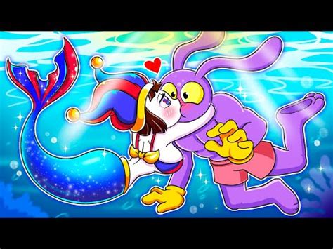 Pomni Jax Kissing Ocean Pomni Mermaid Loved Jax Babe POMNI LOVE STORY DIGITAL CIRCUS Animation