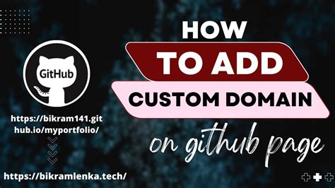 How To Add Custom Domain On Github Page Youtube