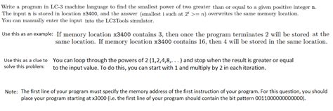 write a program in lc 3 machine language to find the