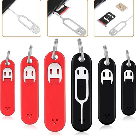 Pcs Anti Lost Card Pin Universal SIM Card Remover Tray Sim Card Eject Tool Keychain Card