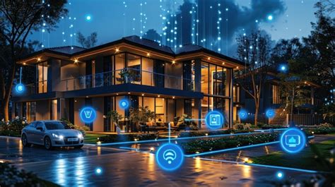 Seamless Integration Of Modern Technology Smart Home Exterior Night