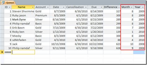 Ms Access 2010 Date Functions