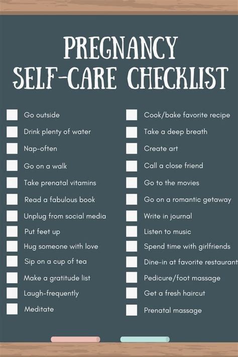 Pregnancy Self Care Checklist
