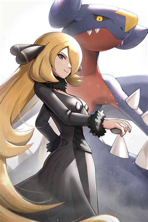 Cynthia And Garchomp Pokemon And More Drawn By Gonzarez Danbooru