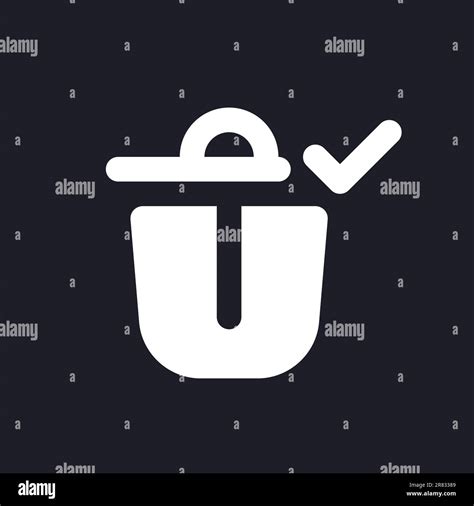 Successfully Deleted White Pixel Perfect Solid Ui Icon Stock Vector