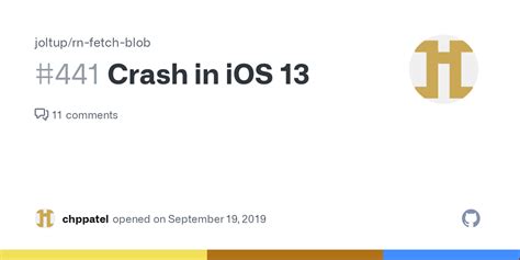 Crash In Ios 13 · Issue 441 · Joltuprn Fetch Blob · Github