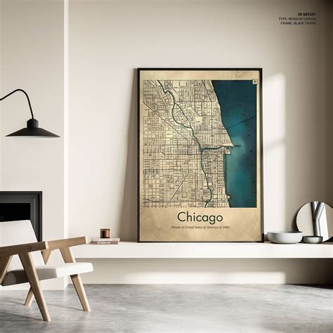 Buy Chicago Map Wall Art Online At Best Price Dessine Art
