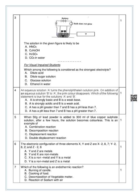Cbse Class 10 Science Sample Paper 2025 Pdf