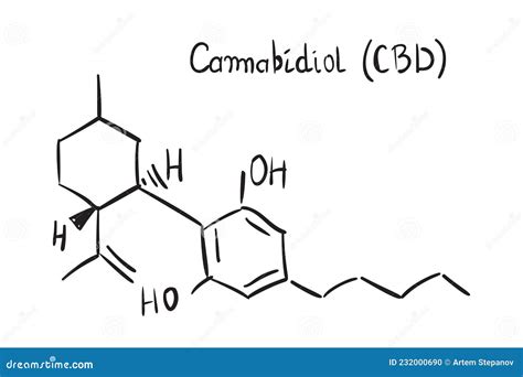 Cbd Cannabidiol Phytocannabinoid Structural Chemical Formula And
