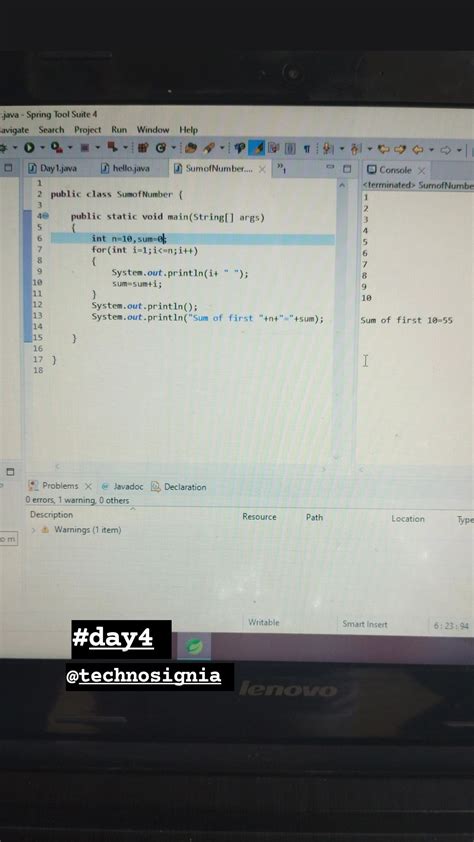Aniket Jadhav On Linkedin Wap To Print Sum Of First 10 Numbers Technosignia
