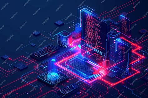 Premium Photo Computer Programming Or Developing Software Vector 3d Illustration