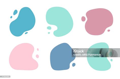 추상적인 액체 모양 트렌디한 현대적인 유기적 실루엣 자연의 단순한 미적 요소 기하학적인 현대 콜라주 보헤미안 곡선 물결 모양 장식 0명에 대한 스톡 벡터 아트 및 기타