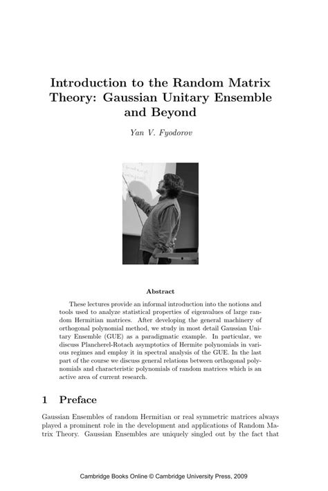 Introduction To The Random Matrix Theory Gaussian Unitary Ensemble And