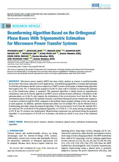 pdf beamforming algorithm based on the orthogonal phase bases with