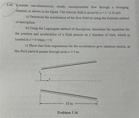 Solved 16 Consider One Dimensional Steady Incompressible