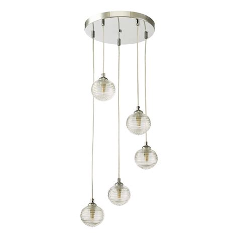 Dar Lighting Federico 5 Light Cluster Ceiling Pendant Light In Polished