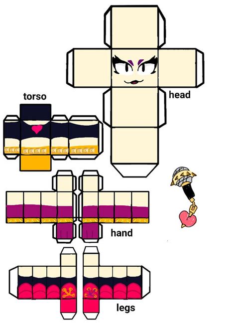 Melodie Brawl Stars Papercraft In 2024 Paper Crafts Stars Brawl