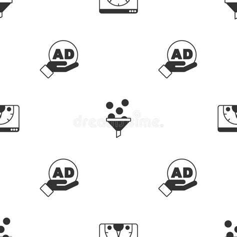 Set Website Statistic Lead Management And Advertising On Seamless Pattern Vector Stock Vector