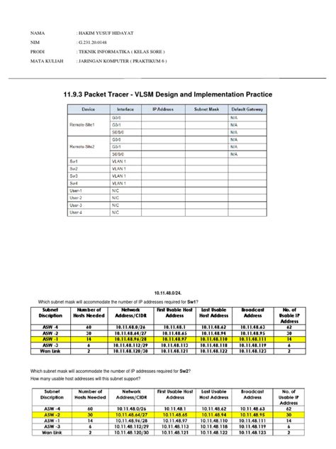 Vlsm Design And Implementation Practice Pdf
