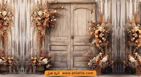 دانلود مجموعه جذاب بک‌گراندهای فتوشاپی با دکوراسیون درب چوبی آتیلا فایل