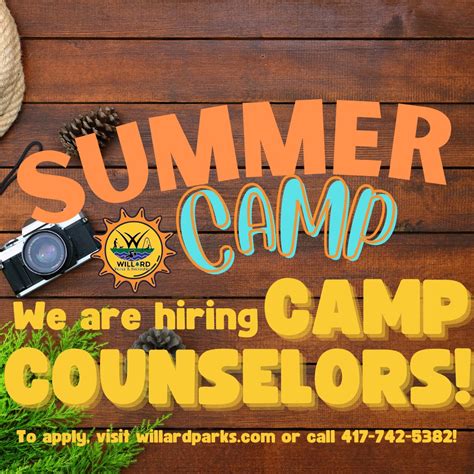 Willard We Need Camp Counselors For This Years Summer Camp😁 We Hire