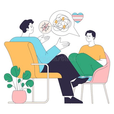 Gender Transition Gender Affirming Therapy Experience Stock Vector