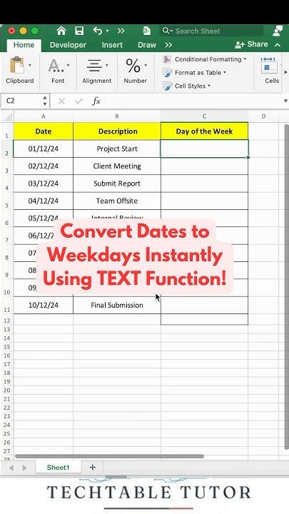 turn dates into weekdays in excel 🗓️ simple and quick guide excel