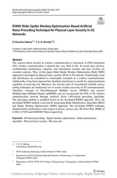 Rsmo Rider Spider Monkey Optimization Based Artificial Noise Precoding