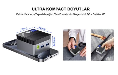 Gmktec G Intel N Gb Ddr Ram Gb Ssd Win Pro K Hz Ift Display Wifi Mini Pc Siyah