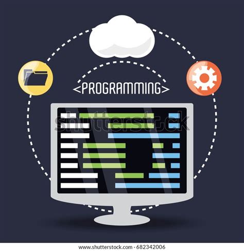 Computer Programmig Coding On Screen Stock Vector Royalty Free 682342006 Shutterstock