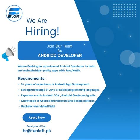 Hiring Androiddeveloper Androidjobs Funloft Jobopportunity Softwaredevelopment Java