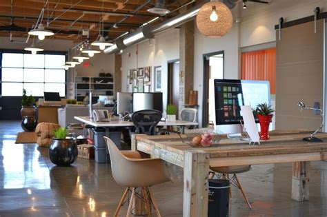 Designfocused Office Workspace For Team Collaboration Premium Ai Generated Image