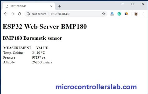 Esp32 Bmp180 Web Server Using Arduino Ide Display Sensor Values Web