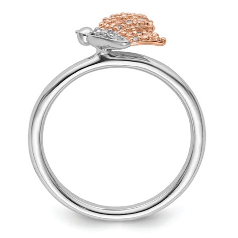 14k Rose Gold Over Sterling Silver Stackable Expressions Diamond