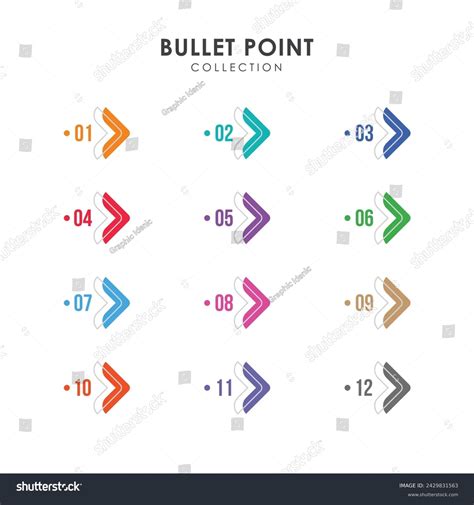 number bullet points collection vector design stock vector royalty