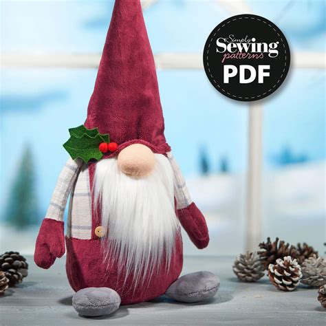 Christmas Gonk Pattern Print Pdf Pattern Gonk Toy Toy Sewing Pattern