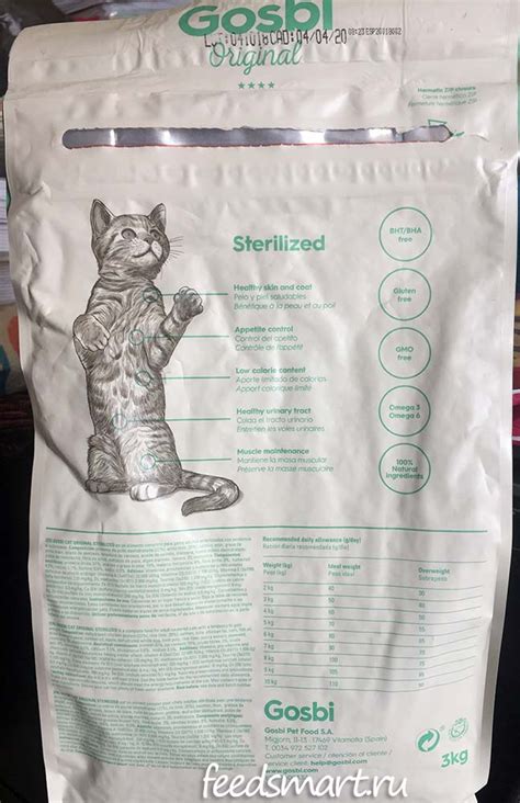 Gosbi Original Cat Sterilized - рейтинг, обзор корма, сравнение и ...