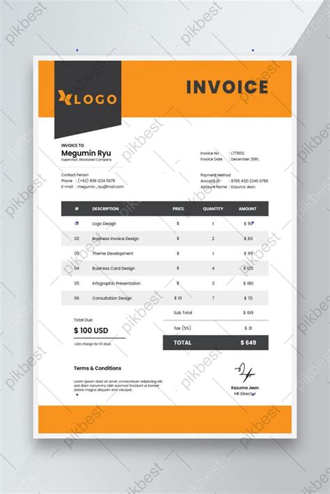 Stylish Modern Wavy Business Invoice Template AI Free Download Pikbest
