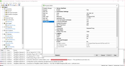 Kepserver Thingworx Connection Failed Unknown Er Ptc Community